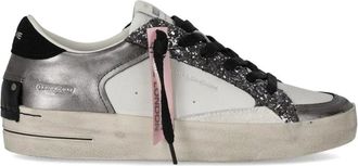 Crime London Femme, Chaussures, Multicolore, Taille: 37 EU Baskets Gunmetal avec Inserts de Paillettes