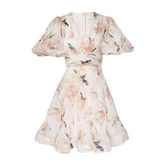 Zimmermann Blumige Plissierte Minikleid - - Dresses - Damen - Wei&szlig; - XS