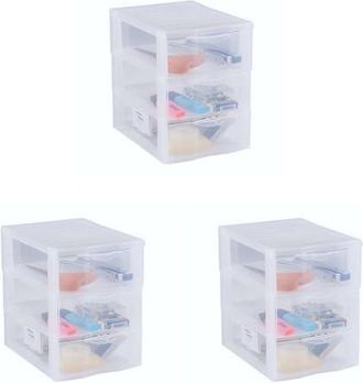 Sundis Orgamix, schubladenbox aus Kunststoff, 3 transparente Schubladen im Format A5, H&ouml;he 25,5 cm, stapelbar, ideal zur Aufbewahrung von Kosmetika, Schmuck,