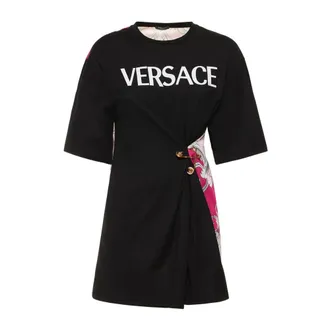 Versace Femme, Blouses et Chemises, Noir, Taille: 38 FR T-shirt &agrave; manches courtes avec logo