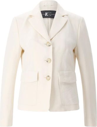 Luisa Cerano Femme, Vestes, Beige, Taille: 38 FR Blazer en m&eacute;lange de lin &agrave; 3 boutons