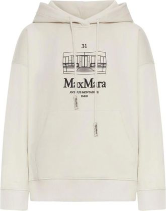 Max Mara Femme, Sweatshirts et sweats &agrave; capuche, Blanc, Taille: 40 FR Visiera Sweat &agrave; capuche