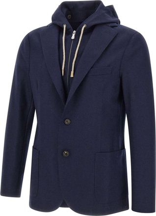 Eleventy Homme, Vestes, Bleu, Taille: 3XL Blazer avec plastron amovible