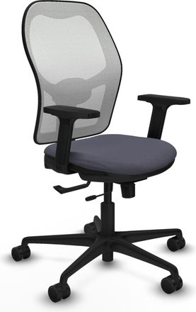 Piqueras y Crespo Schreibtischstuhl, wei&szlig; und grau, mit 2D-Armlehnen, h&ouml;henverstellbare Lendenwirbelst&uuml;tze, ausgestattet mit Syncro/Traslack und injiziertem Schaumstoff