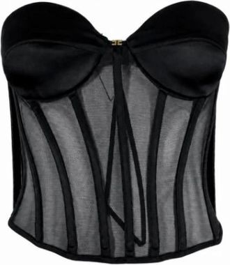 Elisabetta Franchi Femme, Tops, Noir, Taille: 38 FR Top