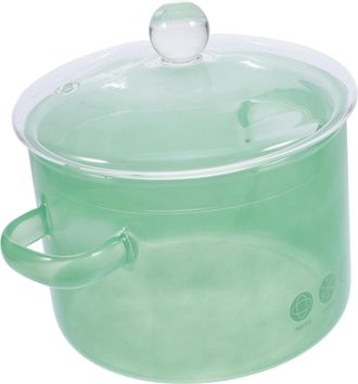 SOLUSTRE Großer Glaskochtopf Hitzebeständiger Transparenter Kochtopf Mit Deckel Für Ramen Pasta Und Porridge Leicht Zu Reinigen Transportieren