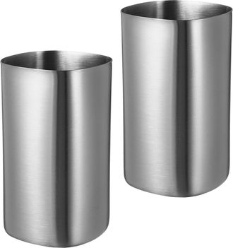 Angoily 2 St&uuml;ck Edelstahl Zahnputzbecher Bruchsicher Mundsp&uuml;lbecher Kompakt f&uuml;r Badezimmer Reisen B&uuml;ro