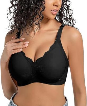 Generic Ensemble Culotte Et Brassiere Soutien Gorge Femme Soutien Gorge sans Armatures Confortable pour Femmes Bralette sans Coutures Col en V Doux Festonné F