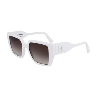 Karl Lagerfeld Femme, Accessoires, Blanc, Taille: ONE Size Lunettes de soleil carr&eacute;es &agrave; monture inject&eacute;e
