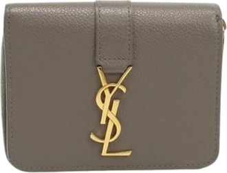 Saint Laurent Portefeuille Pre-owned (bi-pli) - Femme - Pre-owned - Gris - Taille: ONE Size