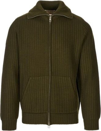 Montecore Pull en Laine c&ocirc;tel&eacute;e zipp&eacute; - Homme - Pulls - Vert - Taille: M