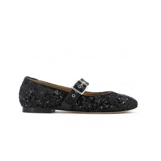 Anna F. Femme, Chaussures, Noir, Taille: 37 EU Ballerines Mary Jane à paillettes