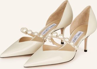 Jimmy Choo London Pumps Aurelie 65 Mit Schmuckperlen weiss