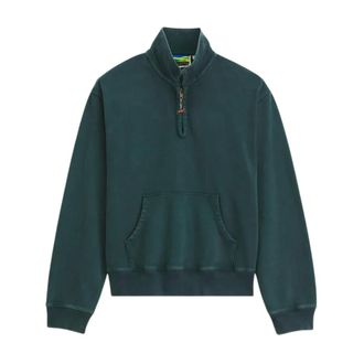 Vans Homme, Sweatshirts et sweats &agrave; capuche, Vert, Taille: S OTW Quarter-Zip Pouch Pocket SweaT-shirt