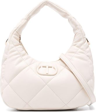 Twin-Set Kleiner Shopper mit Futter - Wei&szlig;