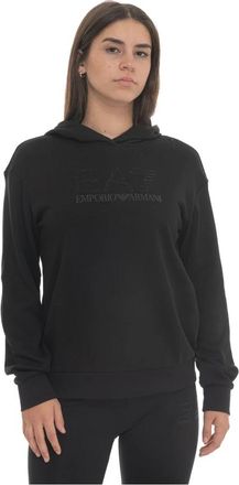 Emporio Armani Emporio Armani Ea7, Femme, Sweatshirts et sweats &agrave; capuche, Noir, Taille: 40 FR SweaT-shirt &agrave; capuche