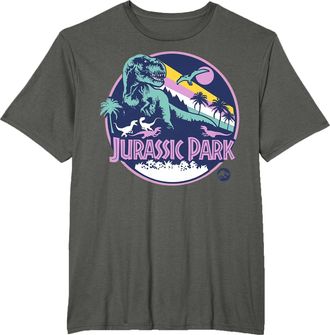 Jurassic Park Purple Retro Dinosaur Scene T-Shirt