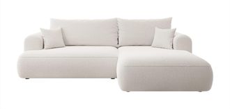 Selsey Sofa Ecksofa Eckcouch Schlafsofa Couch Mit Stauraum Schlaffunktion Pflegeleicht Polyurethanschaum L Form Links OVO Grau Veloursoptik Castel