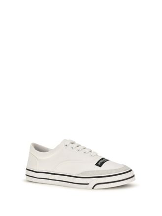 Dolce & Gabbana Womens Sailing Canvas Sneakers Bianco-Panna Bianco/panna