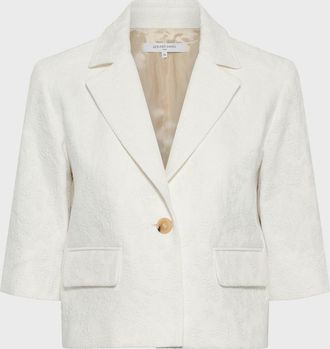 Gerard Darel Veste de tailleur courte en jacquard- TRACY - Blanc