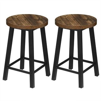 Woltu Woltu - Lot de 2 Chaises Salle à Manger 30x30x45cm (LxLxH) Chaises de Cuisine en métal et aggloméré, Bois Vintage