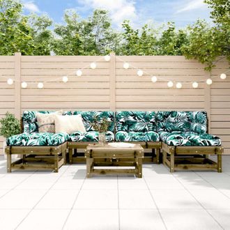 vidaXL Salon de jardin 7 pcs bois de pin impr&eacute;gn&eacute; vidaXL