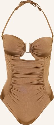 Max Mara Max Mara Beachwear Bandeau-Badeanzug Bchcurva Mit Cut-Out beige