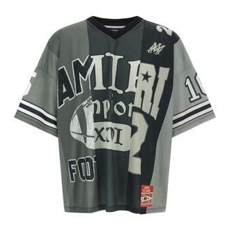 Amiri Homme, Tops, Multicolore, Taille: S Spliced Oversized Mesh Tee