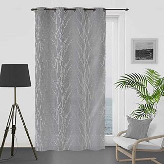 Soleil d'Ocre Liane Rideau, Polyester, Grau, 140 x 250 cm