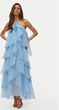Vero Moda Sommerkleid Delillah 10338846 Hellblau Regular Fit