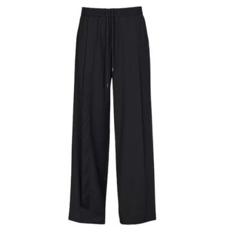 Isabel Benenato Isabel Benenato, Femme, Pantalons, Noir, Taille: 38 FR Pantalon en laine l&eacute;g&egrave;re coupe slim avec bretelle unique