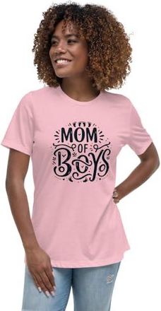 Generic T-shirt &laquo; Mom of Boys &raquo; - T-shirt &laquo; Best Mom &raquo; - T-shirt pour la f&ecirc;te des m&egrave;res - T-shirt d&eacute;contract&eacute; pour femme, rose, Taille M