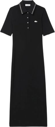 Lacoste Poloshirtkleid mit Kristallen - Schwarz