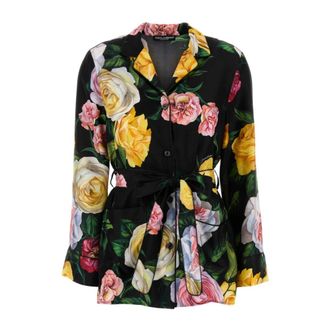 Dolce & Gabbana Bedruckte Satinbluse - - Blouses & Shirts - Damen - Mehrfarbig - S