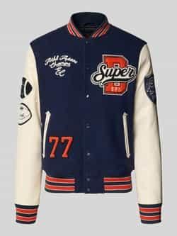 Superdry College-Jacke mit Patches und Eingrifftaschen