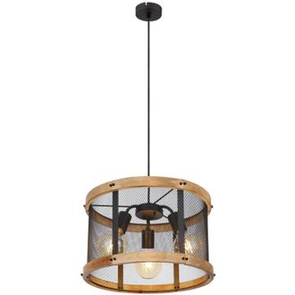 Globo Lighting Jeanie Suspension cylindrique noire mate, 3 ampoules E27