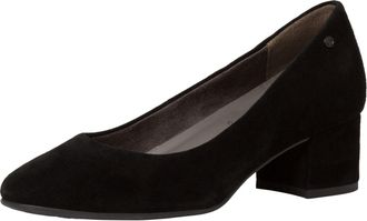 Tamaris Comfort Damen Pumps aus Wildleder Kleiner Absatz Comfort Fit, Schwarz (Black), 37 EU