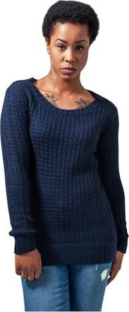 Urban Classics Femme Ladies Long Wideneck Sweater, Bleu Marine (155)., S EU