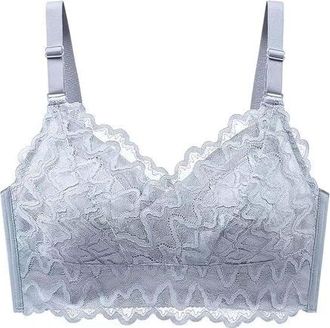 Generic Soutien-gorge &agrave; lacets pour femme 2026 avec couverture compl&egrave;te et soutien lat&eacute;ral am&eacute;liore la poitrine et cr&eacute;e un effet amincissant. Dos lisse, bleu,