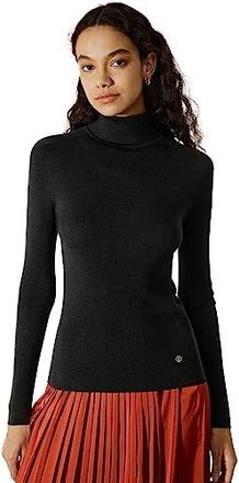 LilySilk Pull en Tricot de Soie de Base pour Femmes Couche de Base Polyvalente en Soie et Cachemire avec col à Revers ajusté S, Noir