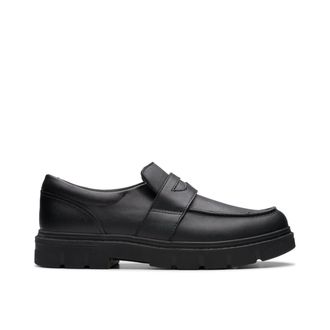 Clarks Jungen Lorcamcraft Y Oxford-Schuh, Black Leather, 37 EU