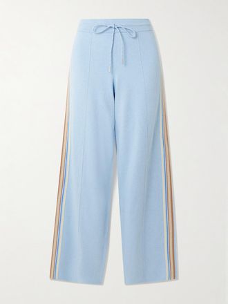 Guest In Residence Striped Cotton-blend Track Pants - Blue
