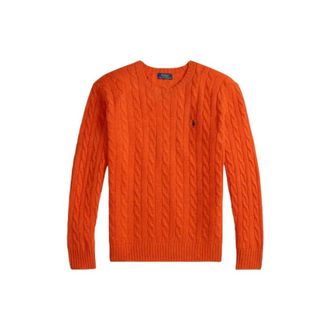 Polo Ralph Lauren Rundhals-Zopfstrickpullover - - Knitwear - Herren - Orange - S