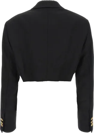 Palm Angels Double-Breasted Wool Blend Blazer - Black