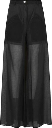Pinko Pinko, Femme, Pantalons, Noir, Taille: 38 FR Donald Wide Pantalons