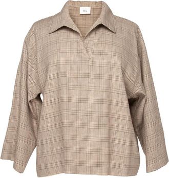 8pm 8Pm, Femme, Blouses et Chemises, Beige, Taille: 36 FR Chemise &agrave; Imprim&eacute; Prince de Galles