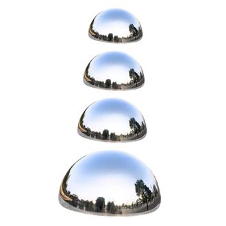 NUOBESTY 4 St&uuml;ck Reflektierende Edelstahl Blickkugel Halbkugel Form Garten Deko Outdoor Robust Poliert Langlebig f&uuml;r Rasen Terrasse DIY Dekorative Gazing Spher