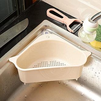 Generic Passoire d&eacute;vier triangulaire avec ventouse pour cuisine, salle de bain, support dangle &agrave; suspendre pour bo&icirc;te &agrave; savon