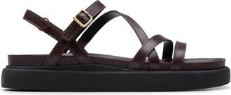 Clarks Femme Aristella Rose Sandale, Wine Leather, 37.5 EU