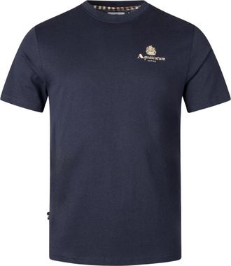 Aquascutum Active T-shirt Mit Kleinem Logo, Marineblau